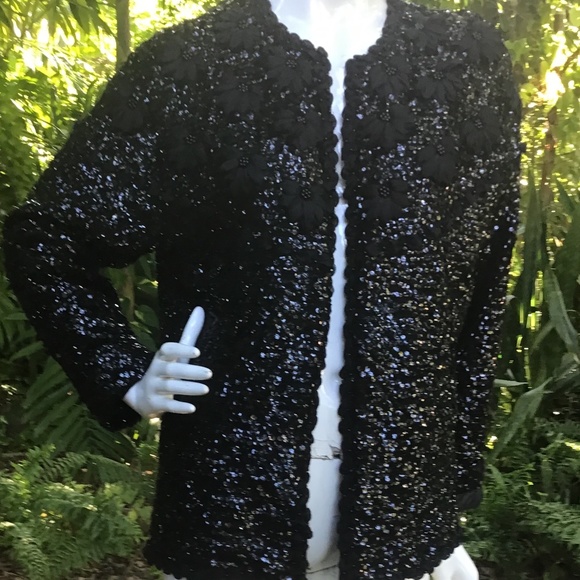 Jackets & Coats | Vintage Sequins And Ribbon Jacket | Poshmark